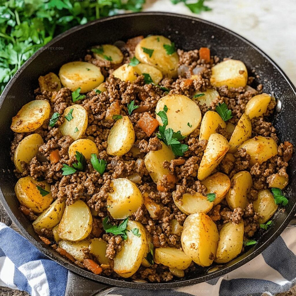 Sizzling Ground Beef and Potatoes Skillet Recipe for Dinner Joy - The ...